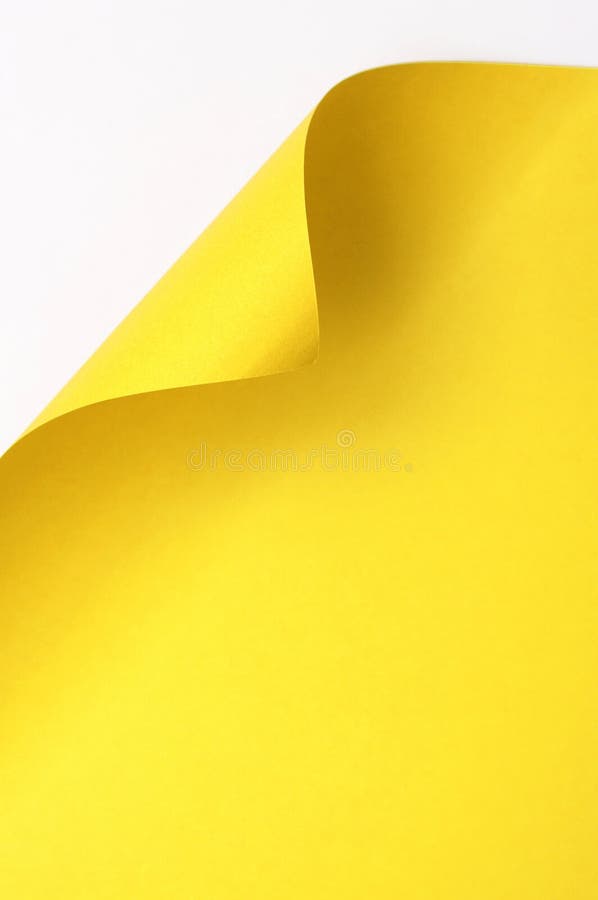 Yellow curl paper stock image. Image of blank, edge, border - 32055785
