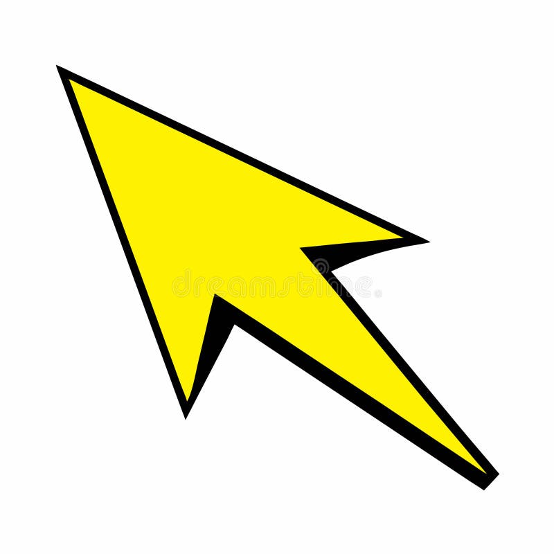 Yellow Cursor Arrow Icon Click Navigation Website Design Element Stock ...