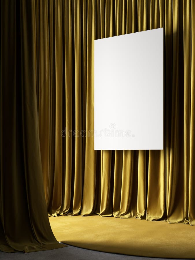 Yellow Curtains, Poster and Carpet. Stock Illustration - Illustration ...