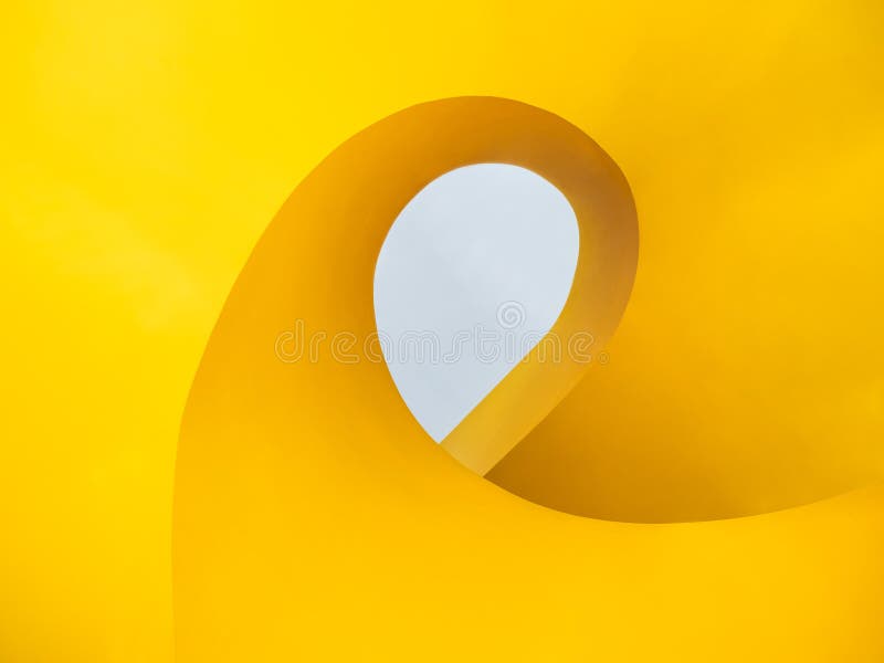 Yellow Curve Cement Panel Art Abstract Background Stock Photo - Image ...