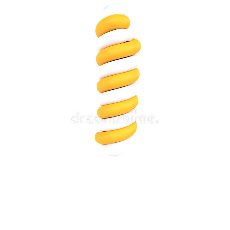 Yellow Curved Objects Isolated on White Background Stock Illustration ...