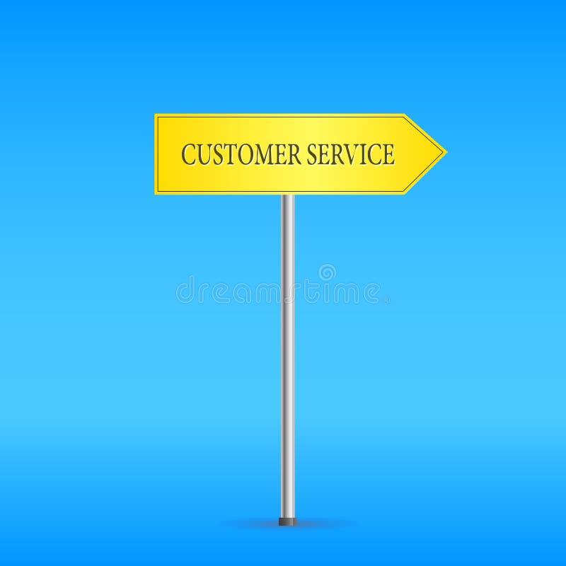 Yellow Customer Service Road Sign Stock Vector - Illustration of ...