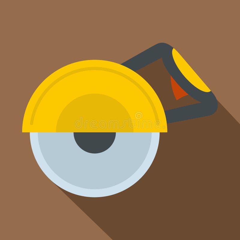 Yellow Cut Off Machine Icon, Flat Style Stock Vector - Illustration of ...