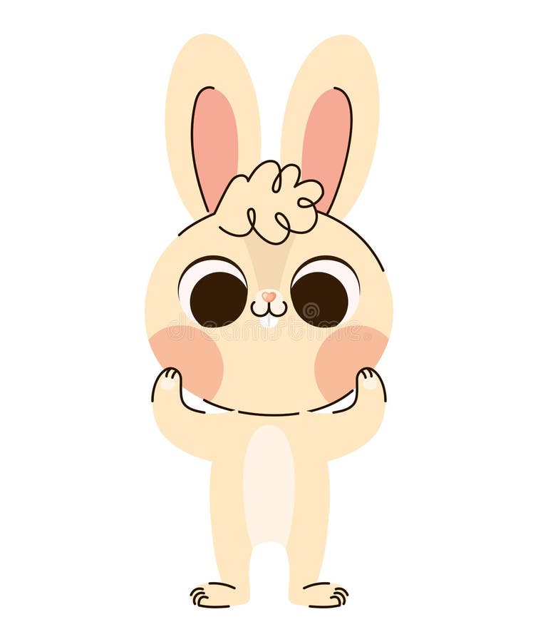 Yellow cute bunny stock vector. Illustration of cheerful - 244443096