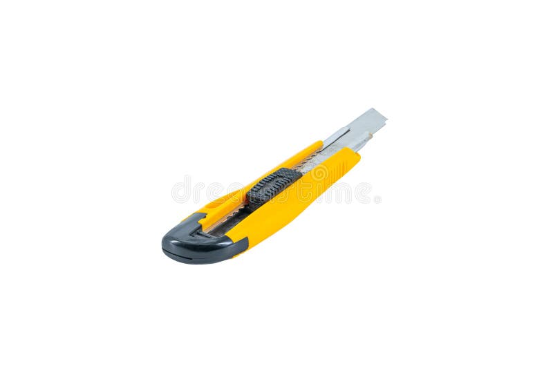 A Yellow Cutter Knife with a Sharp Blade Stock Photo - Image of cutting ...