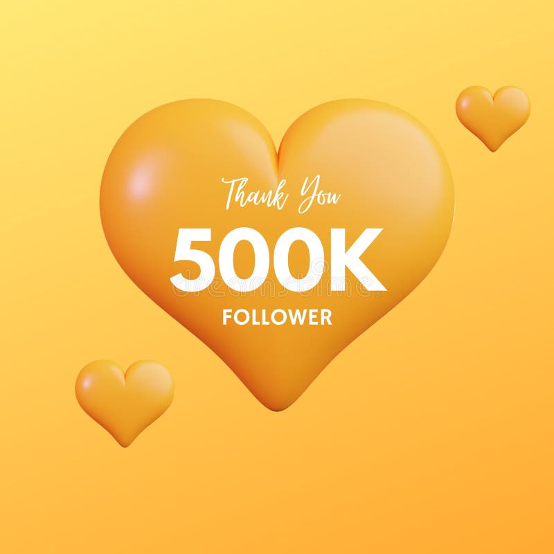 Yellow 3D Celebration 500k Follower Stock Illustration - Illustration ...