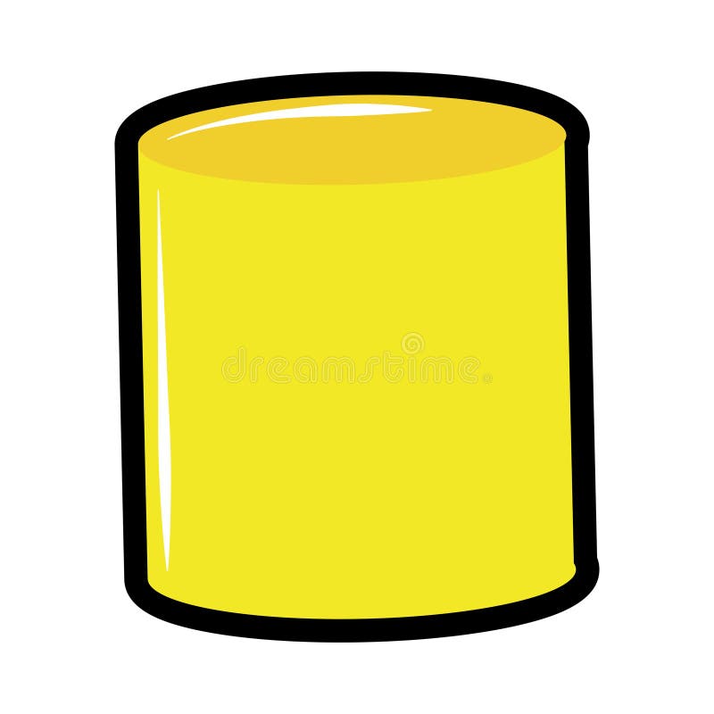 Yellow 3D Cylinder Shape. Vector Stock Vector - Illustration of ...