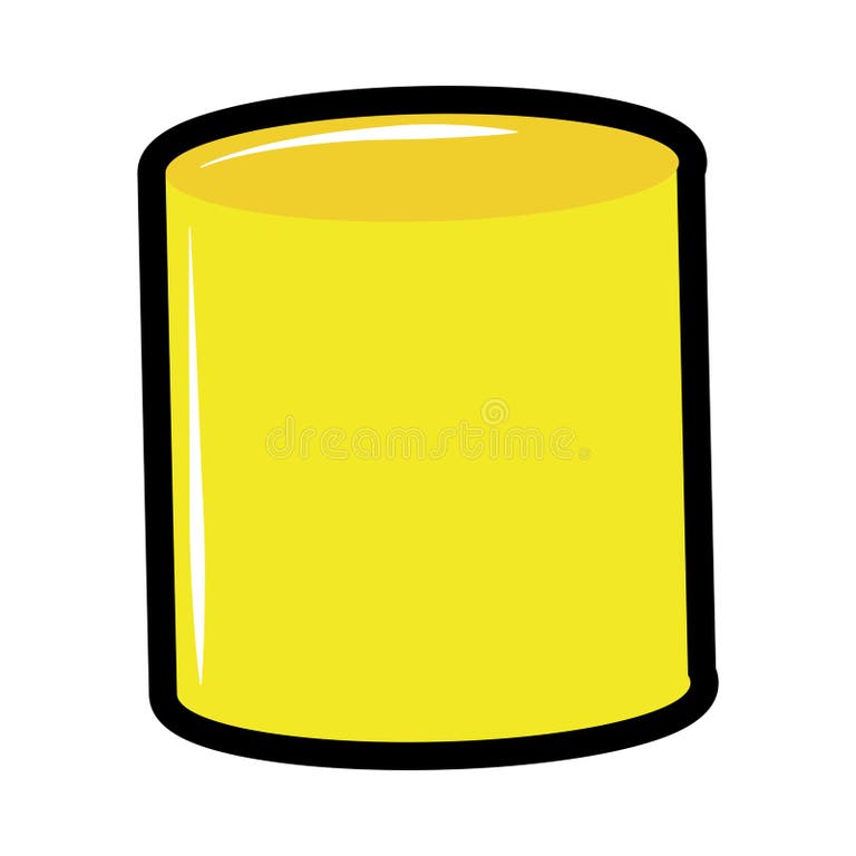 Yellow 3D Cylinder Shape. Vector Stock Vector - Illustration of ...