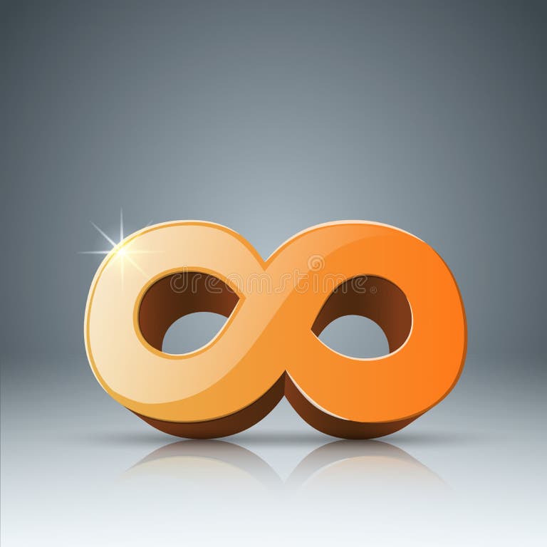 Yellow Infinity, Realistic 3d Icon. Stock Vector - Illustration of ...