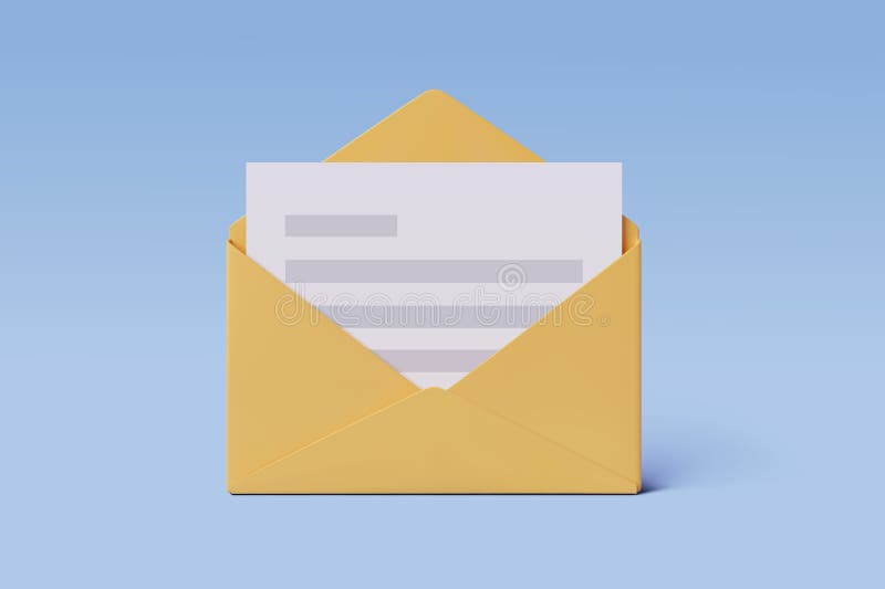 Yellow 3d Open Mail Envelope Stock Vector - Illustration of spam, mail ...