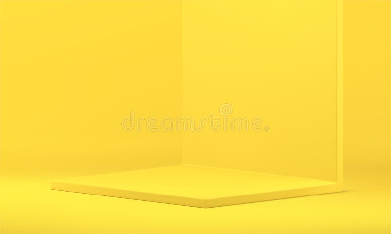 Yellow 3d Podium Wall Foundation Squared Stage Win Champion ...