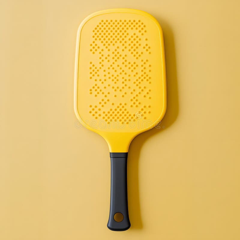 Yellow 3D Render of a Paddle with Perforated Surface Stock Illustration ...