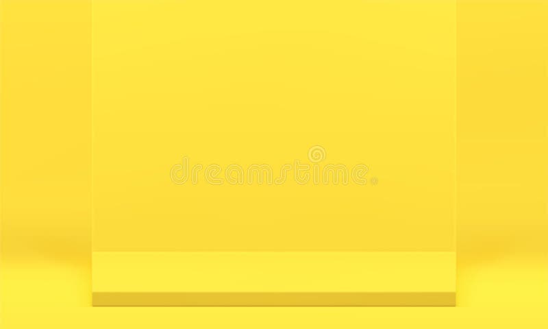 Yellow 3d Stage Pedestal Basic Foundation Squared Wall Platform ...