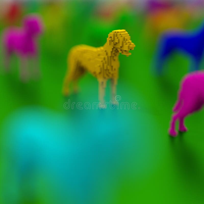 Yellow 3d Standing Dog Illustration Stock Illustration - Illustration ...