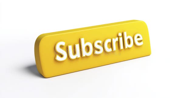 Yellow 3D Subscribe Button on White Background Stock Illustration ...
