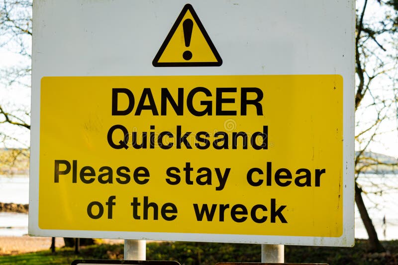 Danger Quicksand stock photo. Image of warning, language - 352856