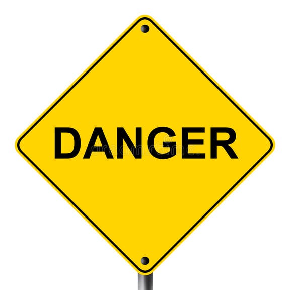 Yellow Danger Sign with Clipping Path Stock Illustration - Illustration ...