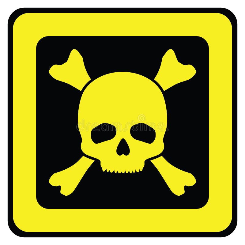 Yellow Danger Sign with Skull Stock Vector - Illustration of sign ...