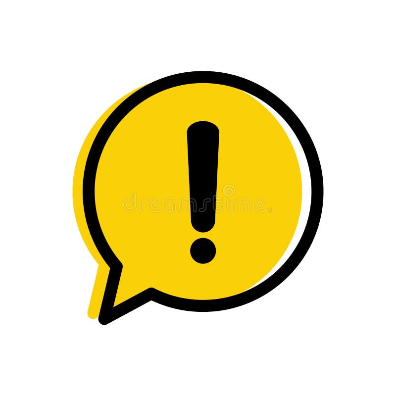 Yellow Danger Warning Attention or Exclamation Sign in a Speech Bubble ...
