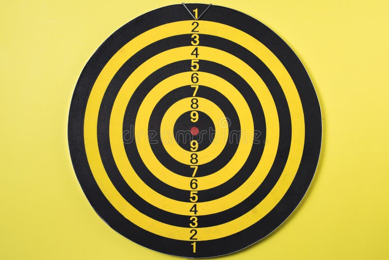 Yellow dart board stock image. Image of pattern, shot - 167764227