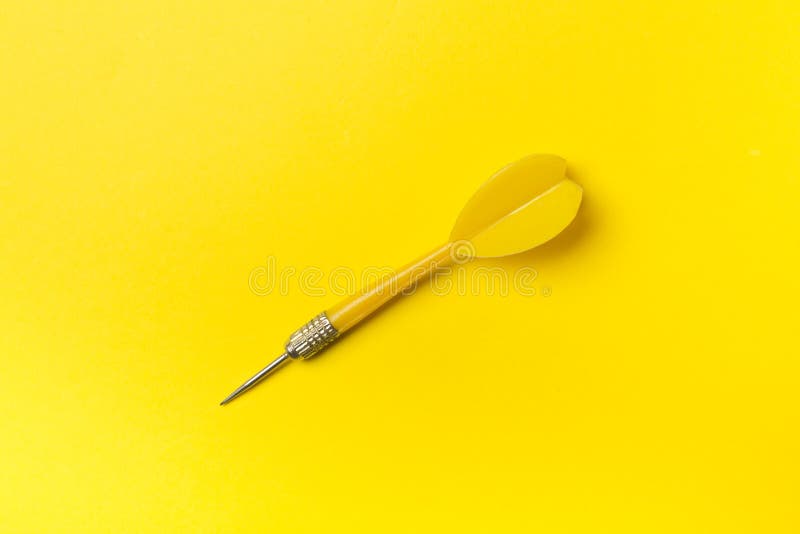 Yellow Darts on Color Background, Top View Stock Photo - Image of dart ...