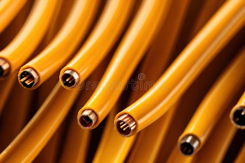 Yellow Data Cables, Computer Technolocy ICT Data Transfer Wires Stock ...
