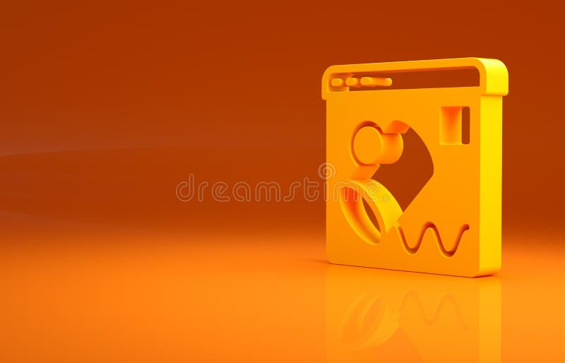 Yellow Data Visualisation Icon Isolated on Orange Background ...