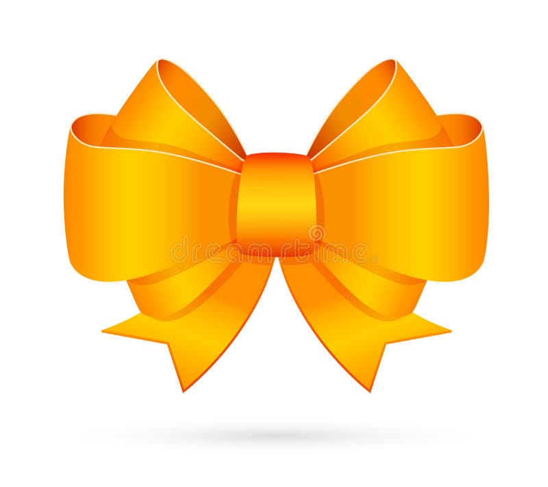 Yellow Tied Ribbon Bow Clipart Stock Illustration - Illustration of ...