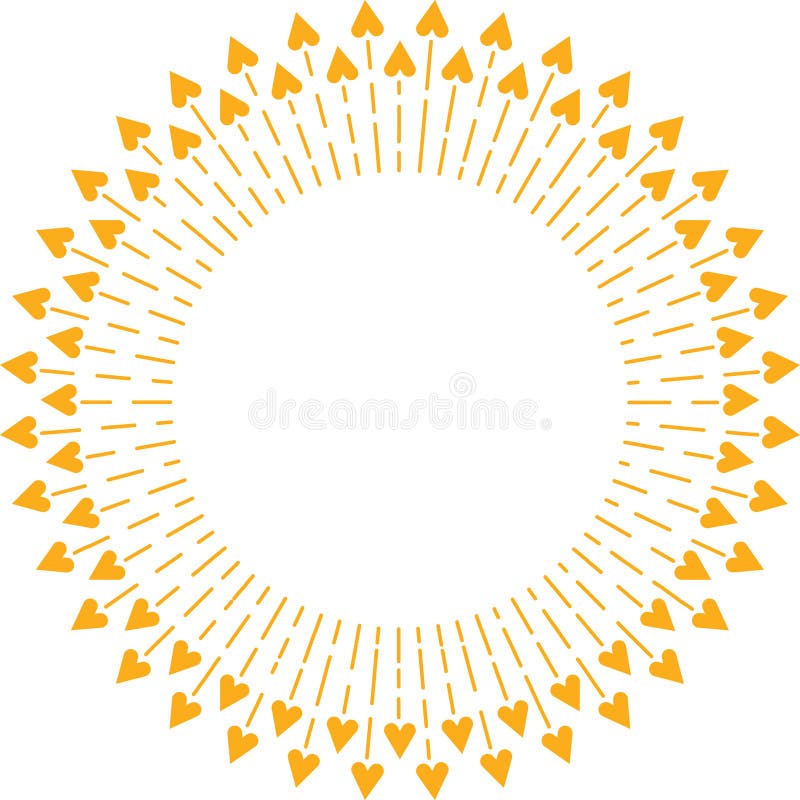 Yellow Decorative Frame with Hearts. Vector Illustration. Stock Vector ...