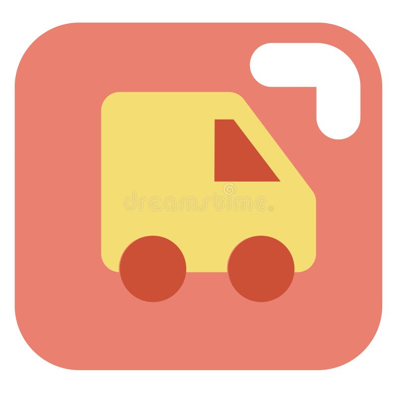 Yellow Delivery Truck, Icon Stock Vector - Illustration of delivery ...