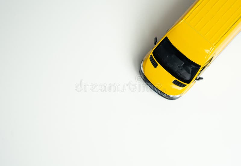 Yellow Delivery Van and Copy Space. E-commerce, Retail, or Other ...