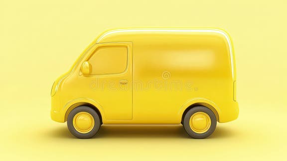 Yellow Delivery Van, Transportation Stock Photo - Image of roadside ...