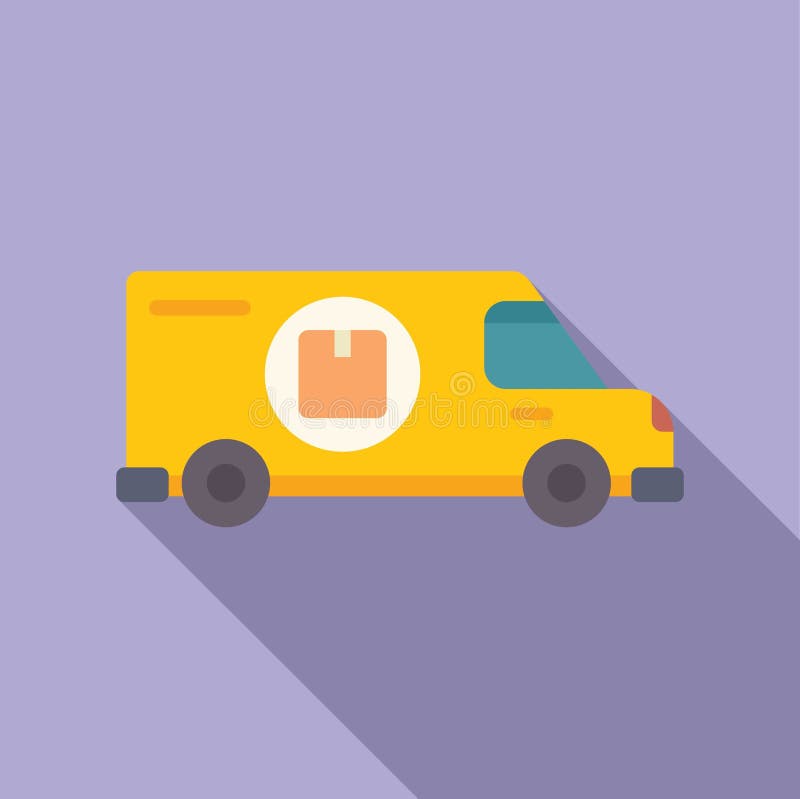 Yellow Delivery Van is Transporting a Package Stock Illustration ...