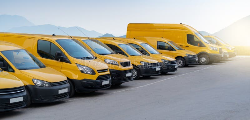 Yellow delivery truck stock photo. Image of chassis, haul - 12905968