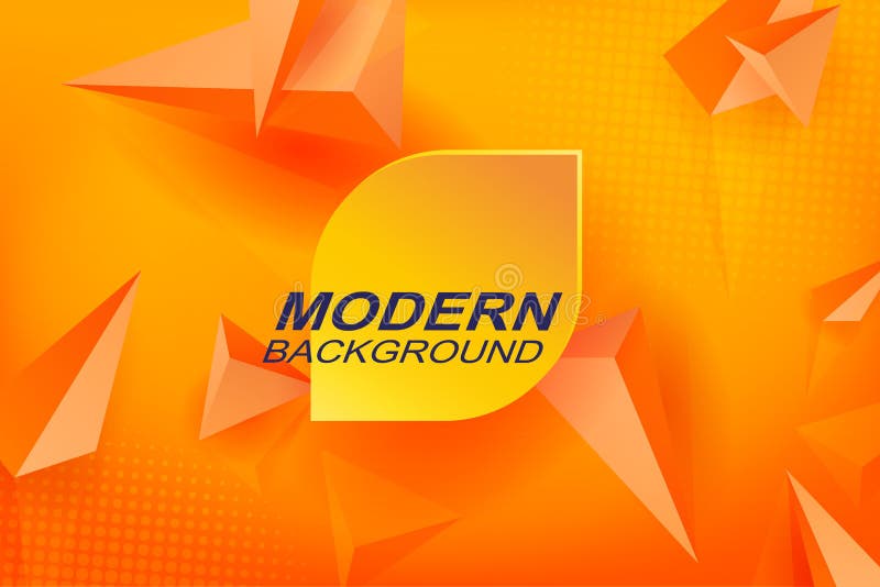 Yellow Design with Triangles with 3D Effect, Yellow Frame with Gradient ...