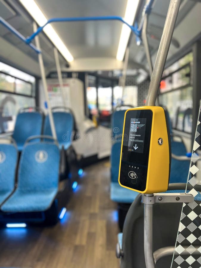 A Yellow Device is on a Bus Seat. Russia. Moscow. 22.08.25 Editorial ...
