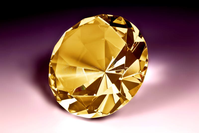 Yellow diamond close-up stock image. Image of pure, facet - 4885987