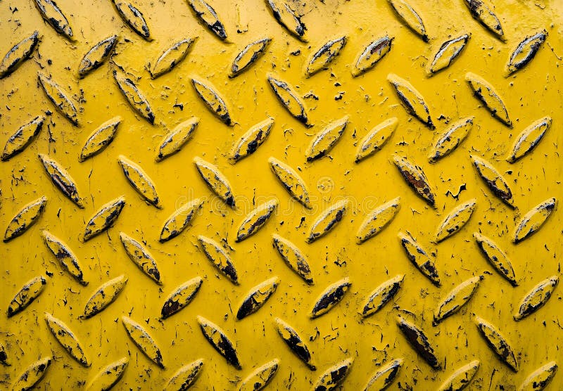 Yellow Diamond Plate Metal Texture Background Stock Illustration ...