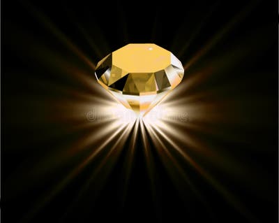 Yellow diamond. Vector stock vector. Illustration of reflection - 29849285
