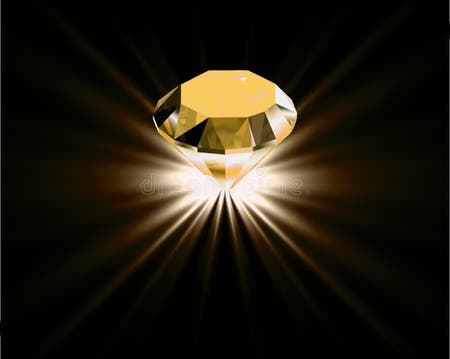 Yellow diamond. Vector stock vector. Illustration of reflection - 29849285