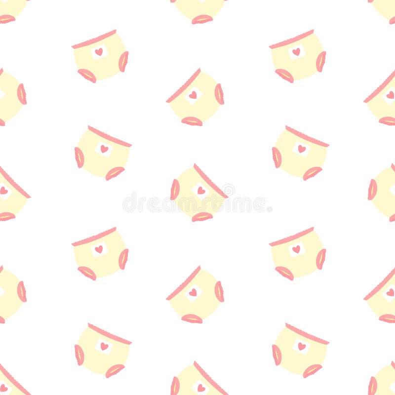 Yellow Diapers Vector Seamless Pattern. Diaper Angles, Diaper Changing ...