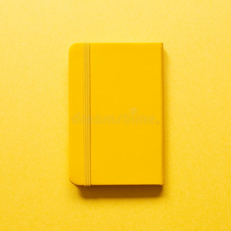 Yellow Diary Note Book on Wooden Desk Stock Photo - Image of closeup ...