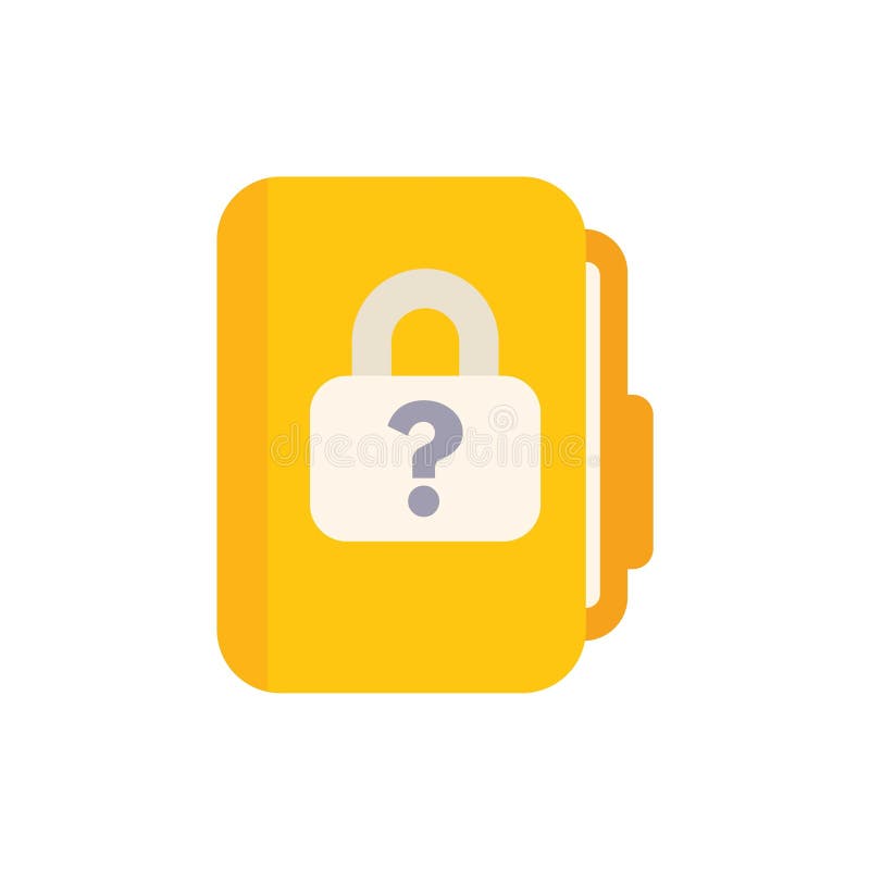 Yellow Diary with a Question Mark Padlock Keeping a Secret Stock Vector ...