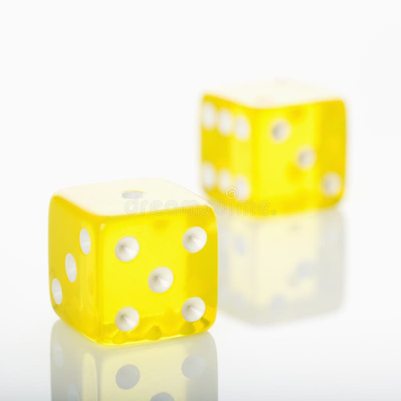Yellow dice. stock image. Image of dice, pair, square - 3531843