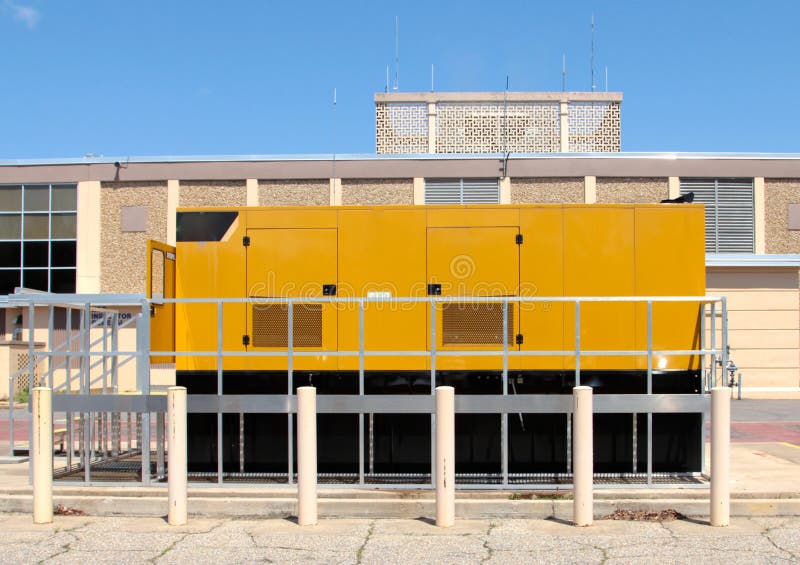 Yellow generator stock image. Image of industry, voltage - 33669125