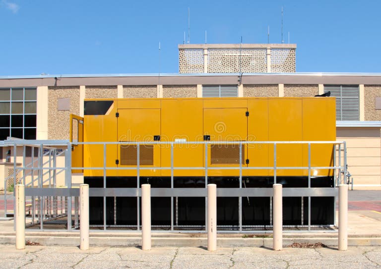 Yellow Diesel Powered Generator Stock Image - Image of hurricane, mill ...