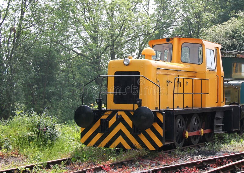 Yellow Diesel Shunter. stock photo. Image of goods, power - 105060850