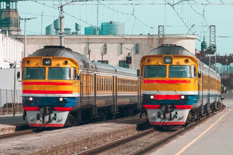 Yellow diesel train stock image. Image of industry, driving - 117672783