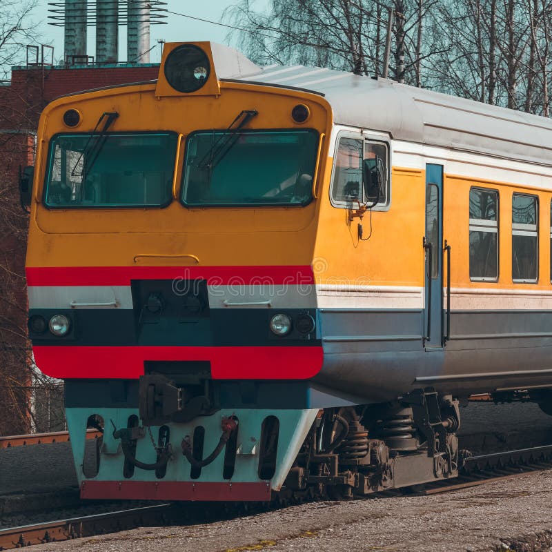 Yellow diesel train stock photo. Image of driving, locomotive - 117814154