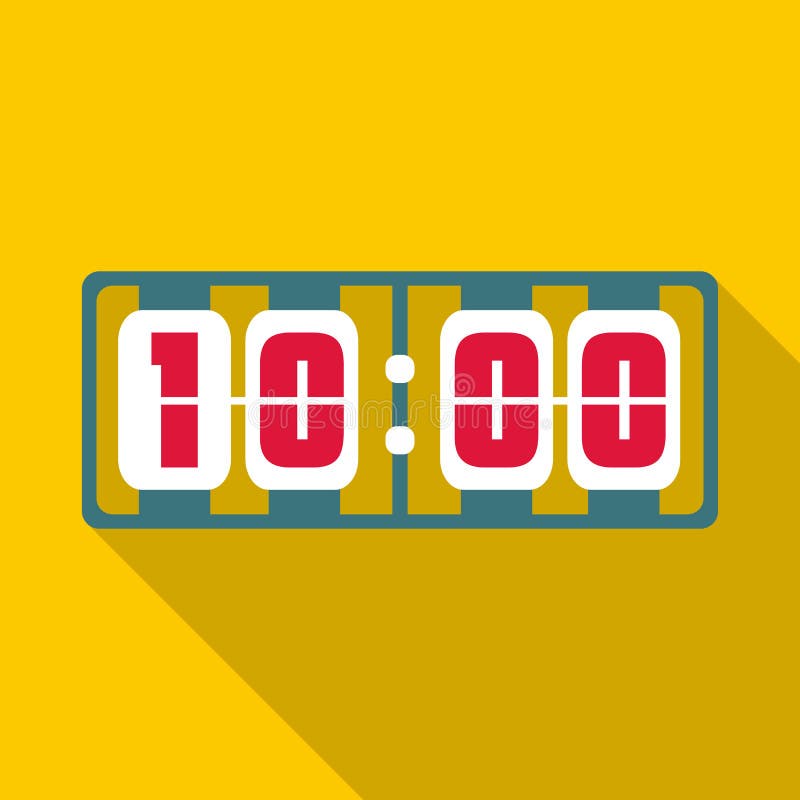 Yellow Digital Clock Icon, Flat Style Stock Vector - Illustration of ...